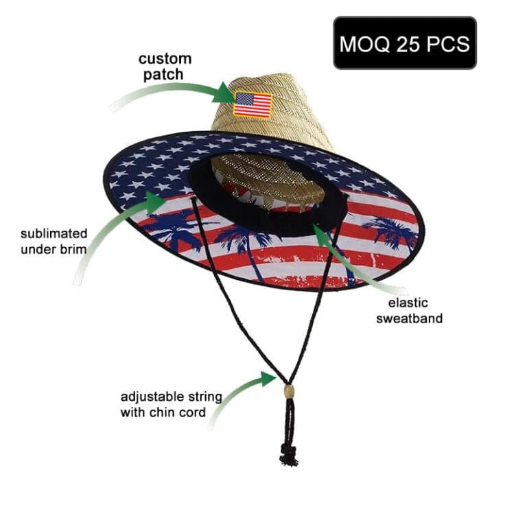 Straw Lifeguard Hat with Custom Logo for Branding and Promotion
